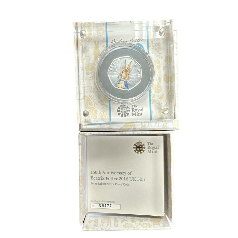 Like New 2016 Peter Rabbit by Beatrix Potter UK Silver Proof Coloured ...